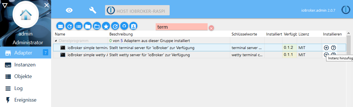 ioBroker Terminal Adapter – smarthome-tricks.de