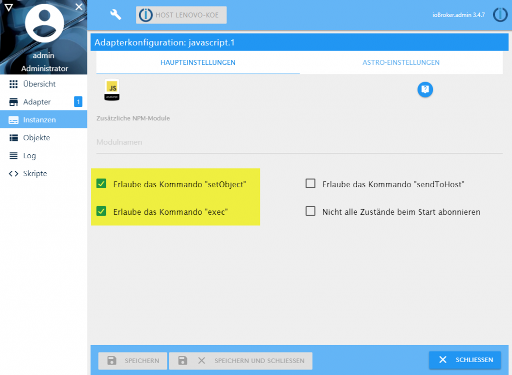 ioBroker JavaScript – Exec – smarthome-tricks.de
