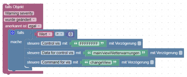 Blockly – Beispiel – VIS View Wechsel – smarthome-tricks.de