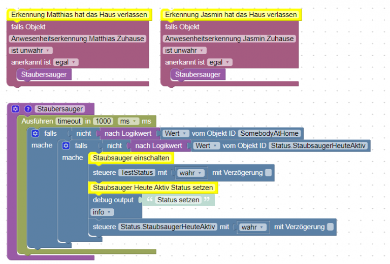 Blockly – Beispiel – Aktion nur einmal pro Tag ausführen – smarthome-tricks.de