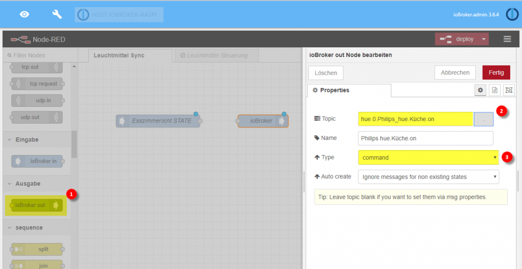 ioBroker Node-RED – Teil 5 – Der erste Flow – Einfache Lichtsteuerung ...