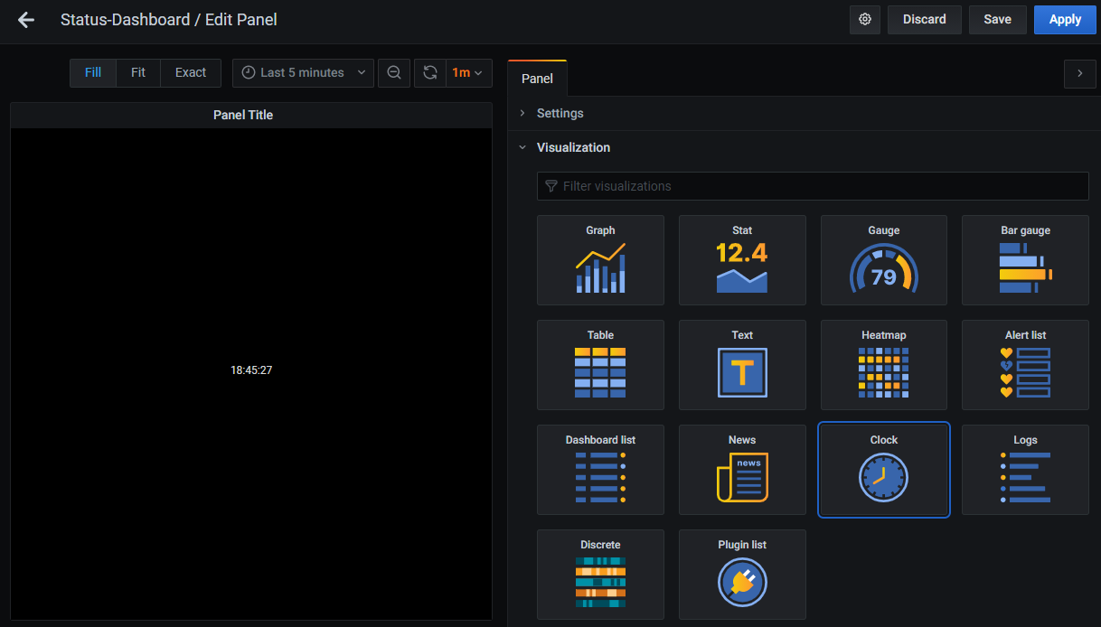 3.6 – Grafana – Plugin – Clock Panel – smarthome-tricks.de