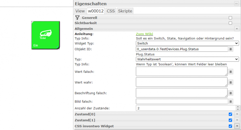 ioBroker VIS-Inventwo Widgets – Teil 12 – Multi Widget – Switch – smarthome-tricks.de