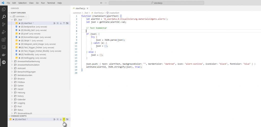 ioBroker – JavaScript mit Visual Studio Code bearbeiten – smarthome-tricks.de
